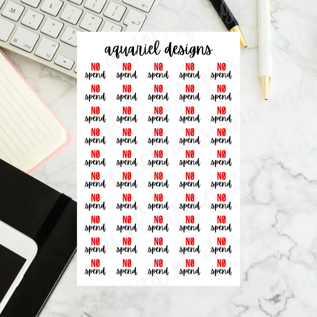 Mini No Spend Stickers Set of 50 No Spend Monthly Budget Planner ...