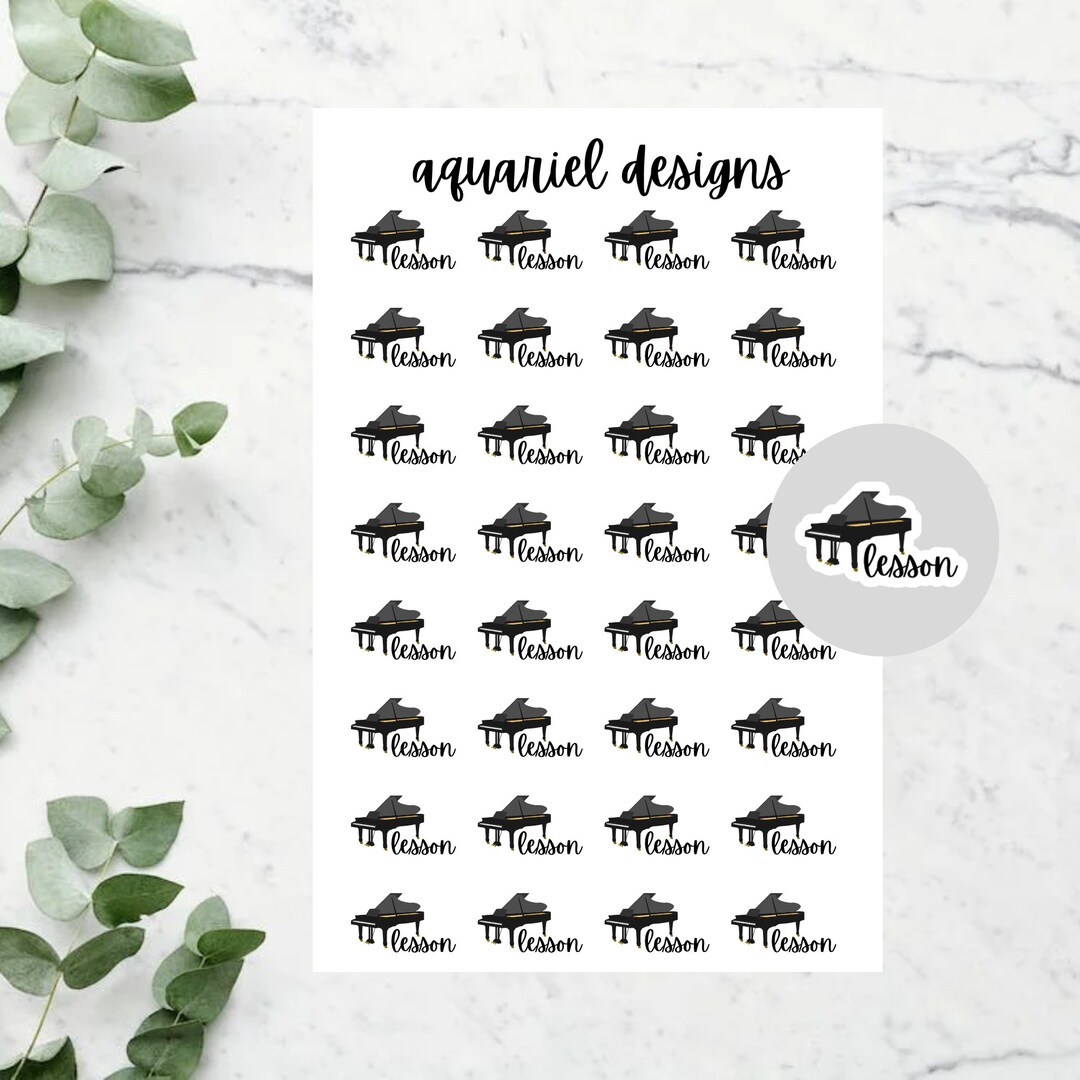 Piano Lesson Planner Stickers, Piano Stickers, Piano Lesson Bullet ...