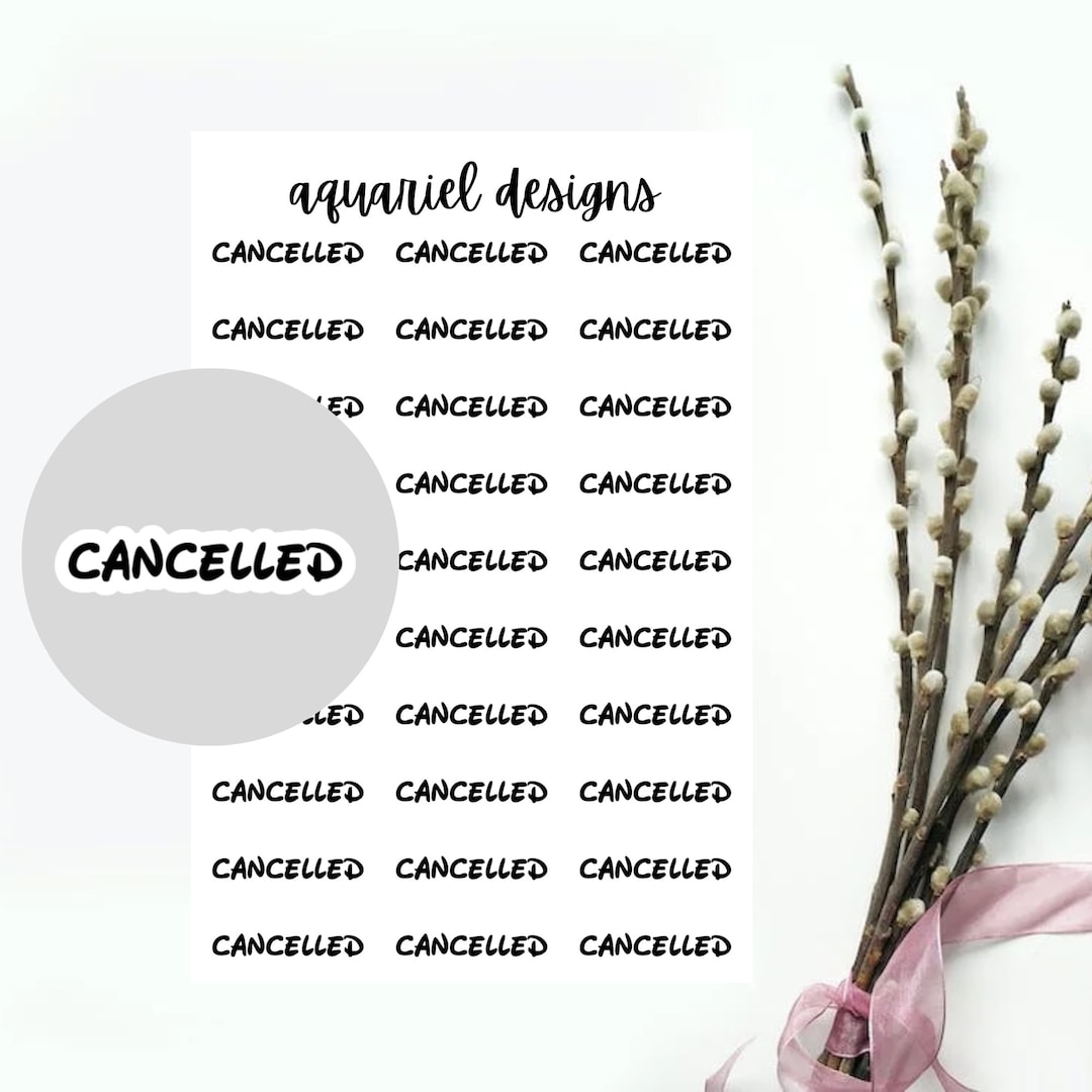 Disney Cancelled Text Stickers Set of 30 Cancelled Planner Stickers ...