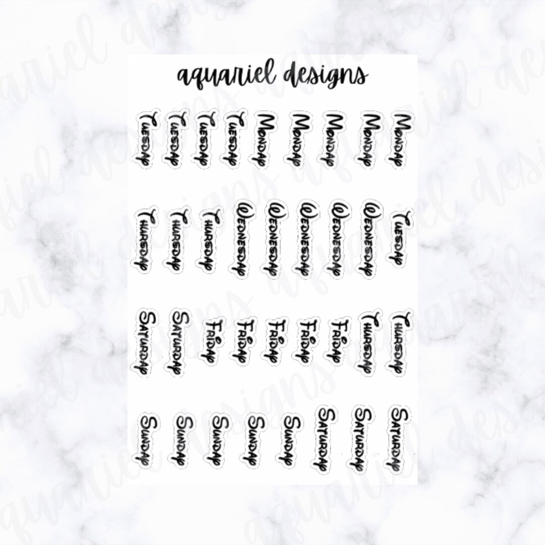 Disney Days of the Week Stickers Planner Stickers Bullet Journal ...