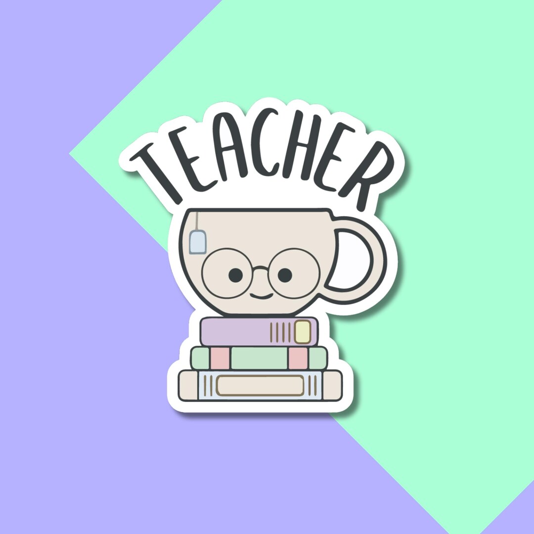 Cute Tea Teacher Stickers, Reading Teacher Stickers for Planners, Water ...