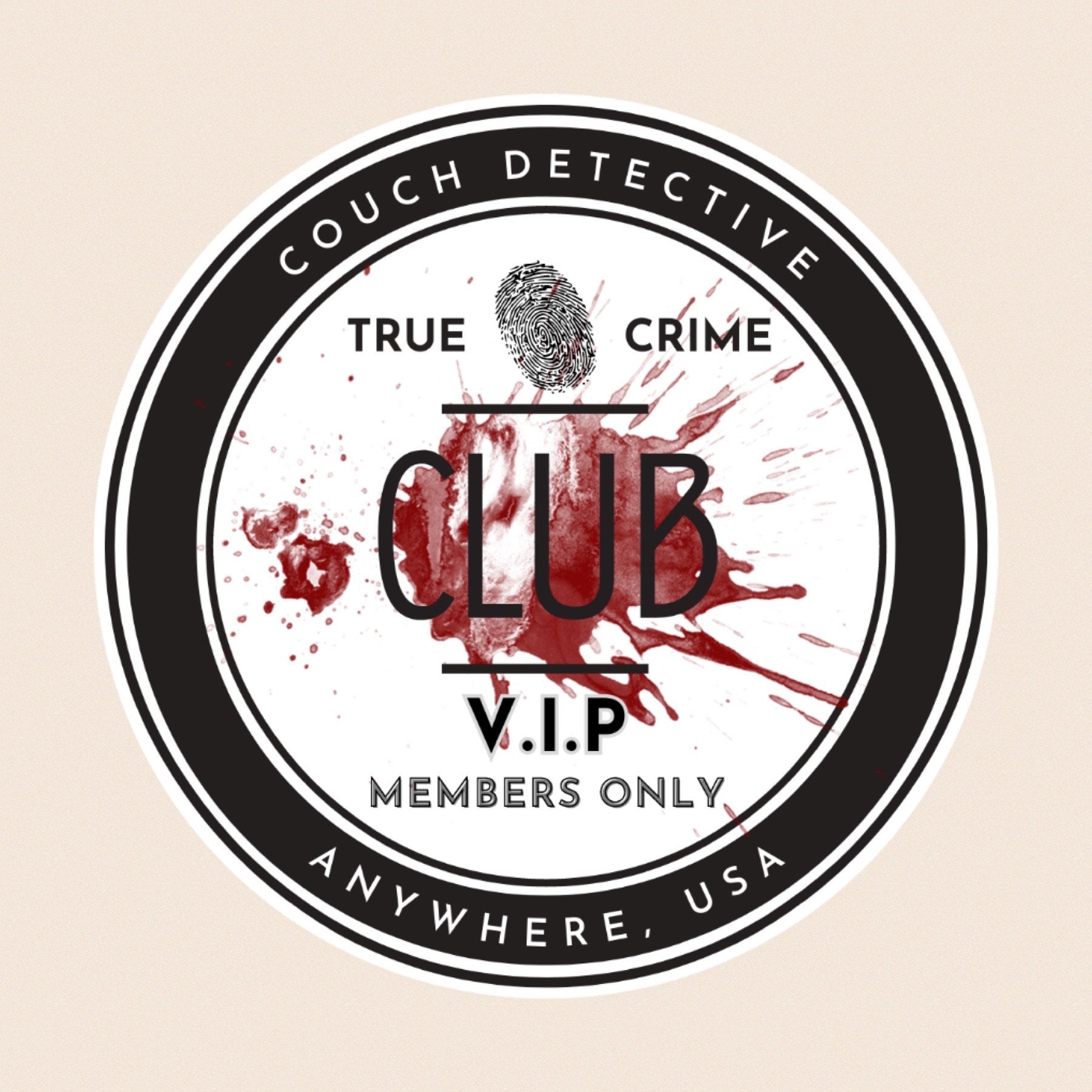 True Crime Club Vinyl Sticker/couch Detective Sticker/true Crime Vinyl ...