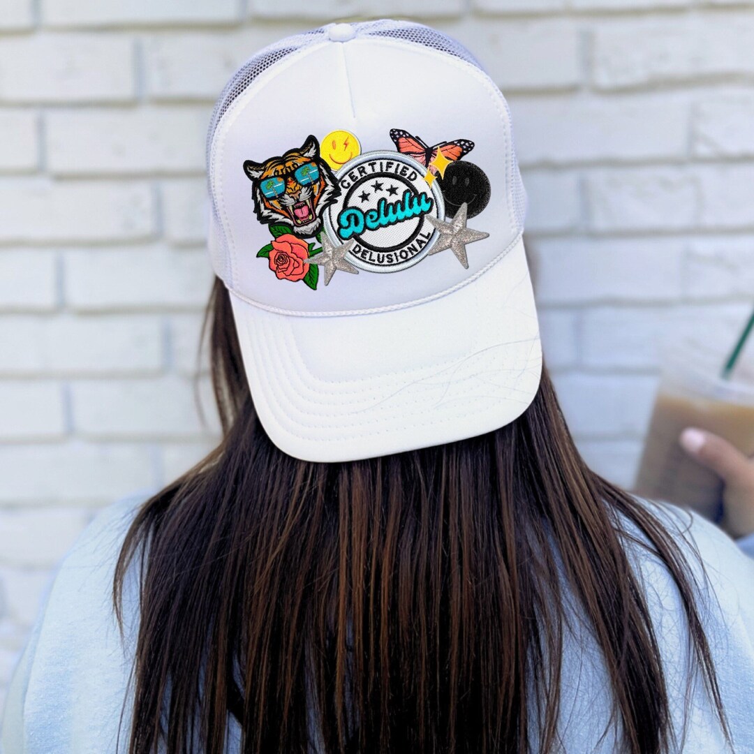 Delulu Faux Patch-collage Trucker Hat/gifts for Her/trucker Hats for ...