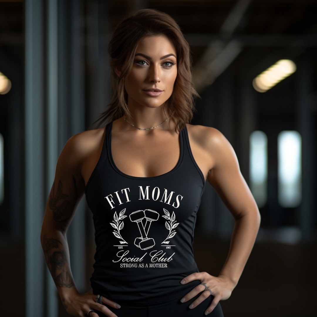 Fit Moms Social Club Tank/ladies Workout Apparel/gifts for Her/mom ...