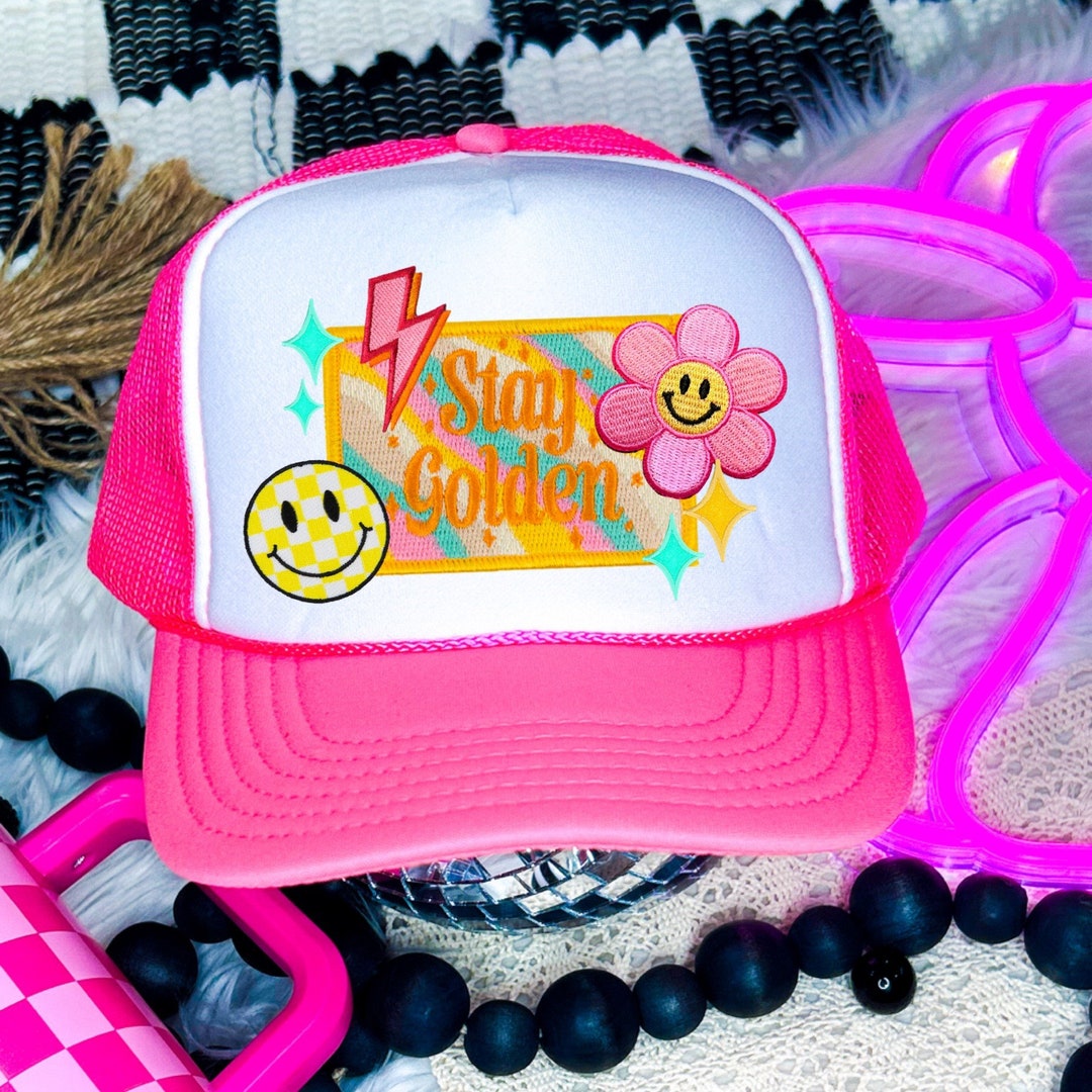 Stay Golden Faux Patch-collage Trucker Hat/gifts for Her/trucker Hats ...
