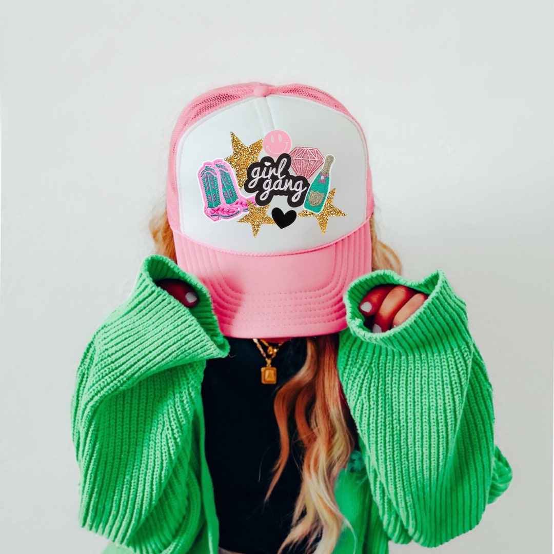 Girl Gang Faux Patch-collage Trucker Hat/gifts for Her/trucker Hats for ...