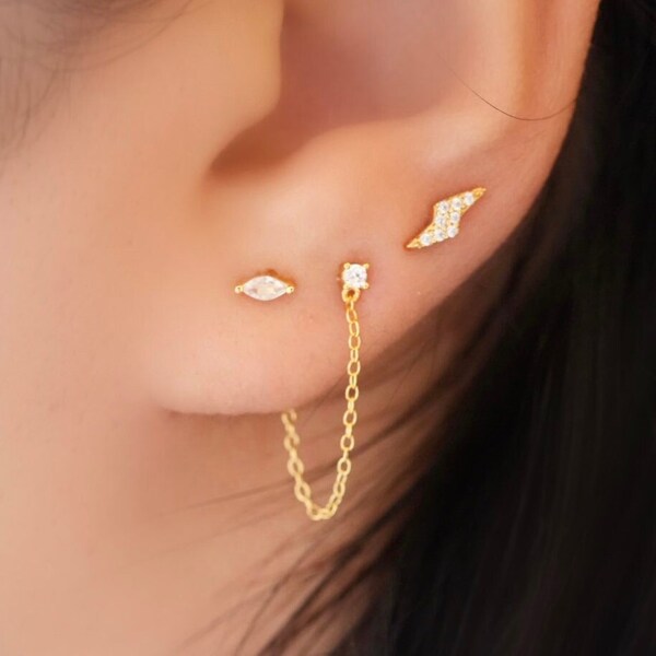 Connected Earrings - Etsy