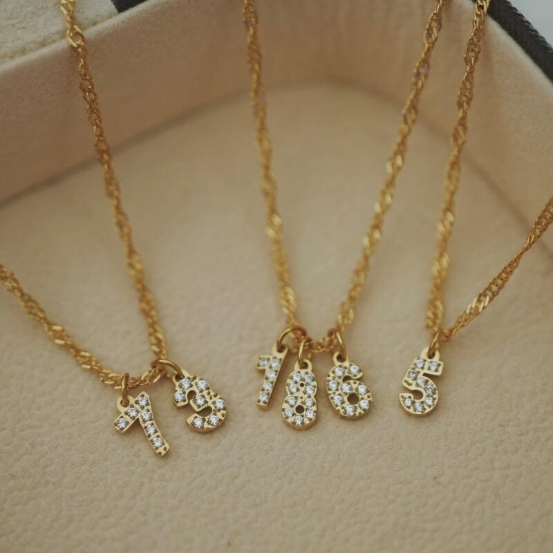 Number Necklace - Etsy