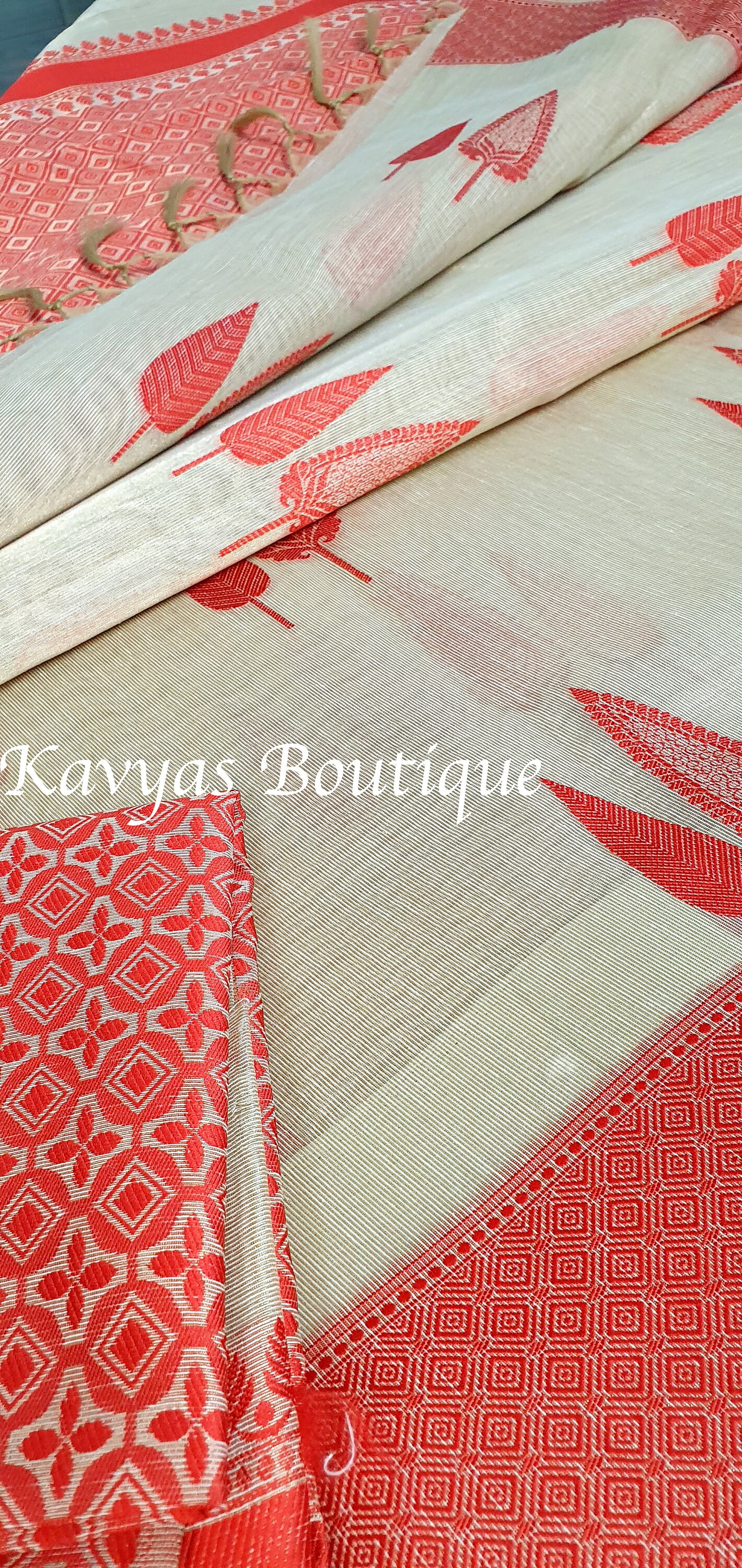 Sand and Red Color Tissue Saree Sarees for Women | Etsy