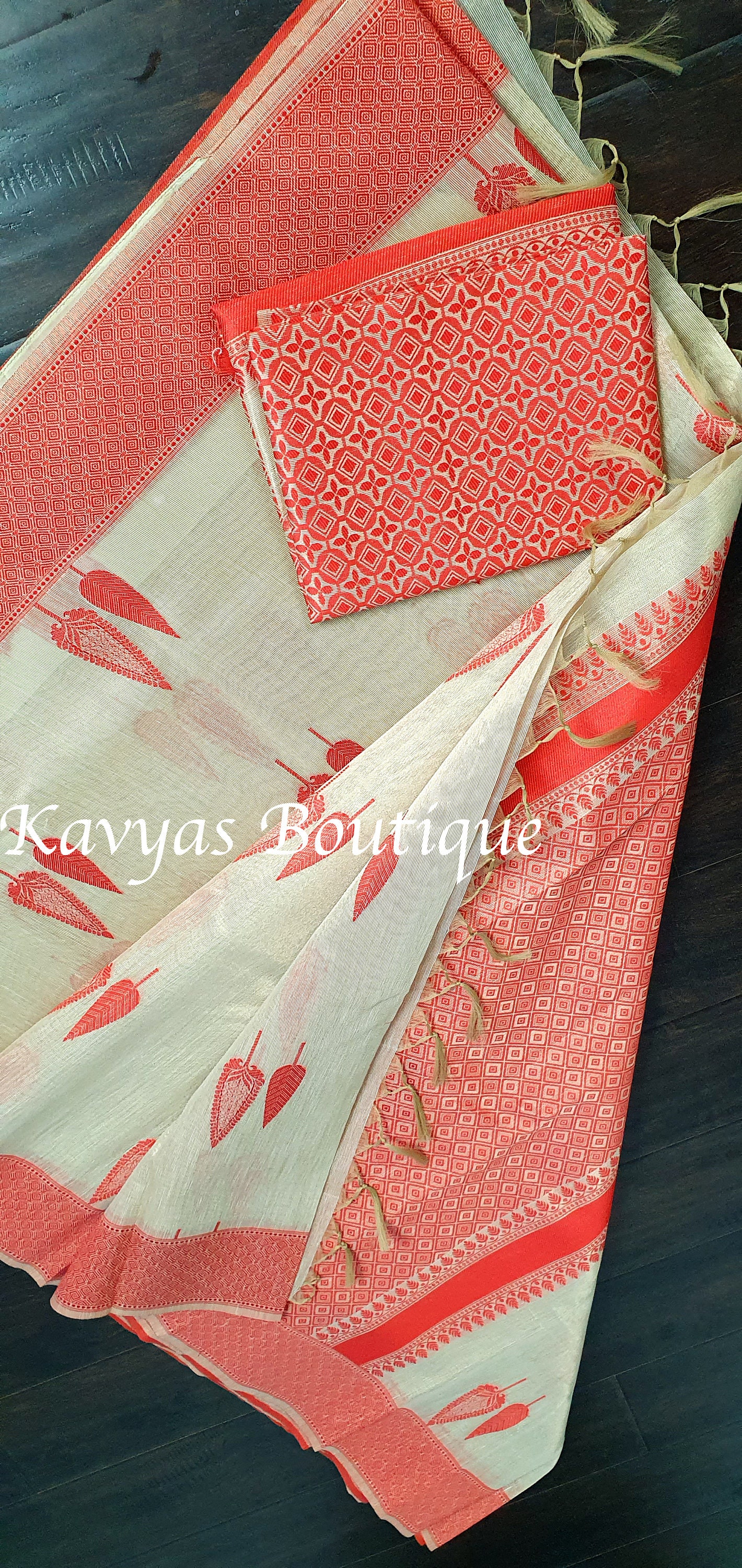 Sand and Red Color Tissue Saree Sarees for Women - Etsy