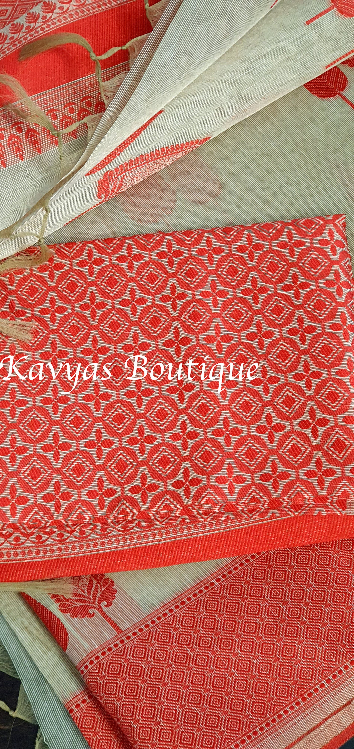 Sand and Red Color Tissue Saree Sarees for Women | Etsy