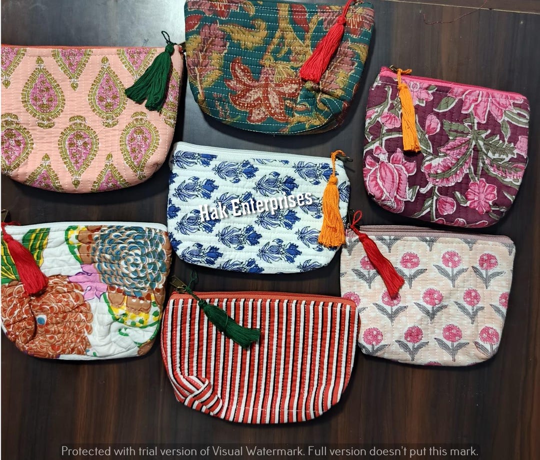 Bulk Lot of Block Print Flat Pouches - Block Print Wallets - Assorted ...