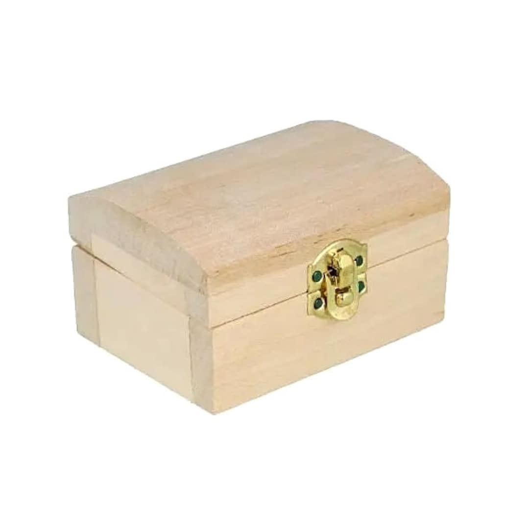 Wood Box Unfinished Wooden Jewelry Box Unpainted Wood Box Small Jewelry ...