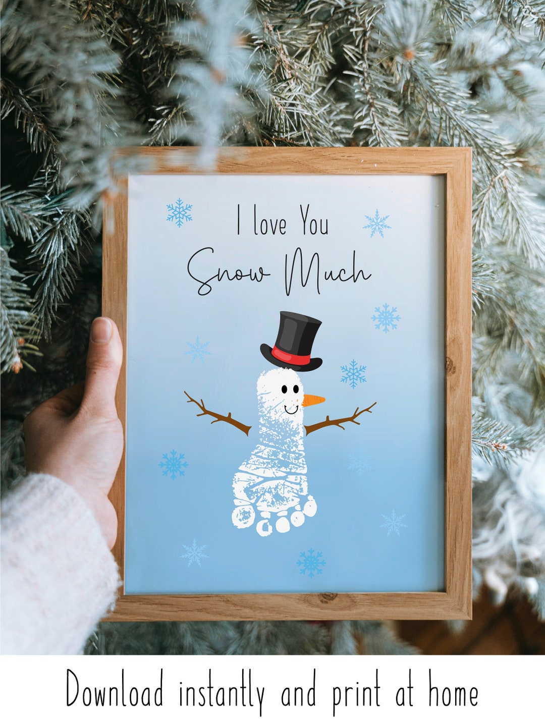 Christmas I Love You Snow Much Footprint Art Print Off - Etsy