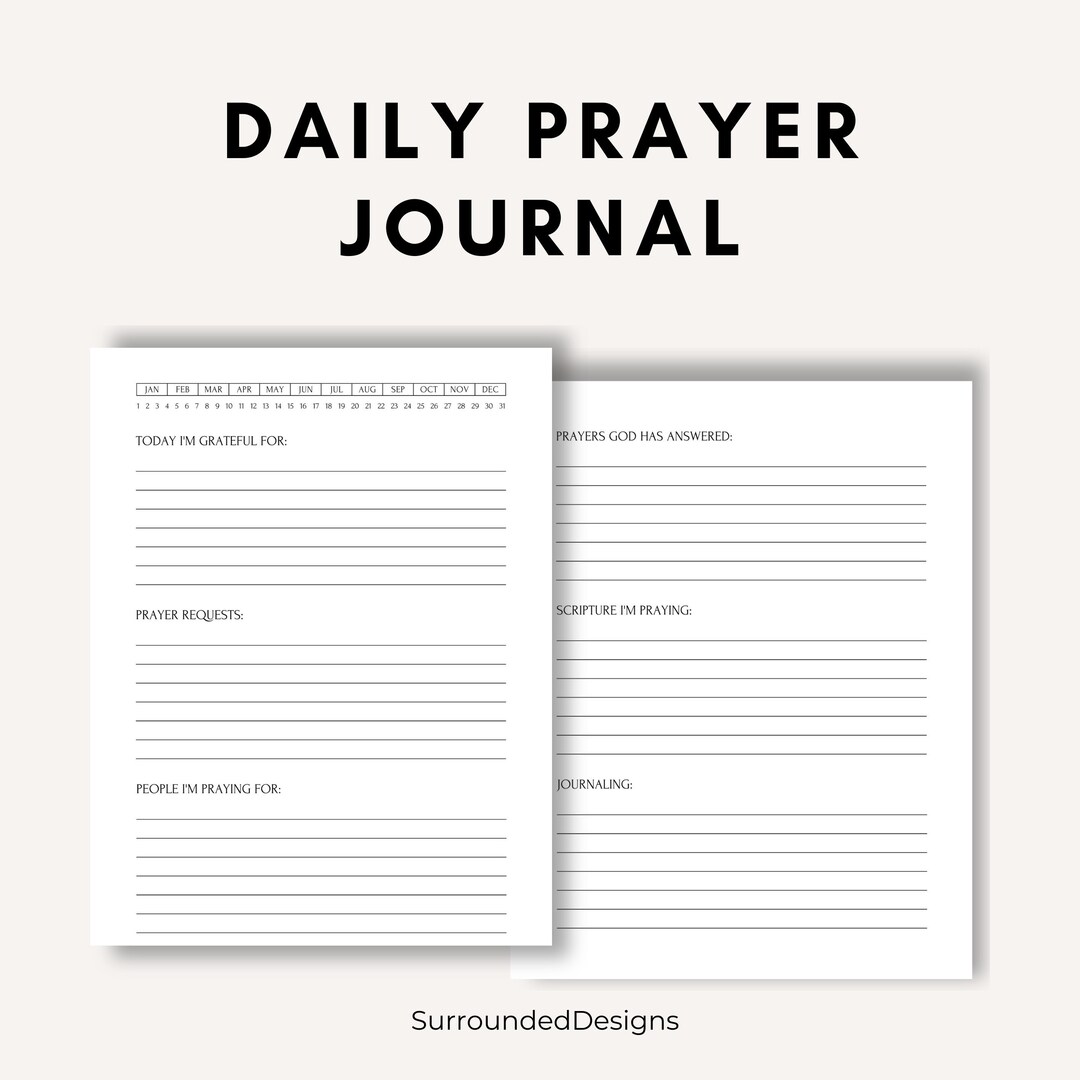 Daily Prayer Journaling Sheets | Printable Journaling Sheets for Prayer ...