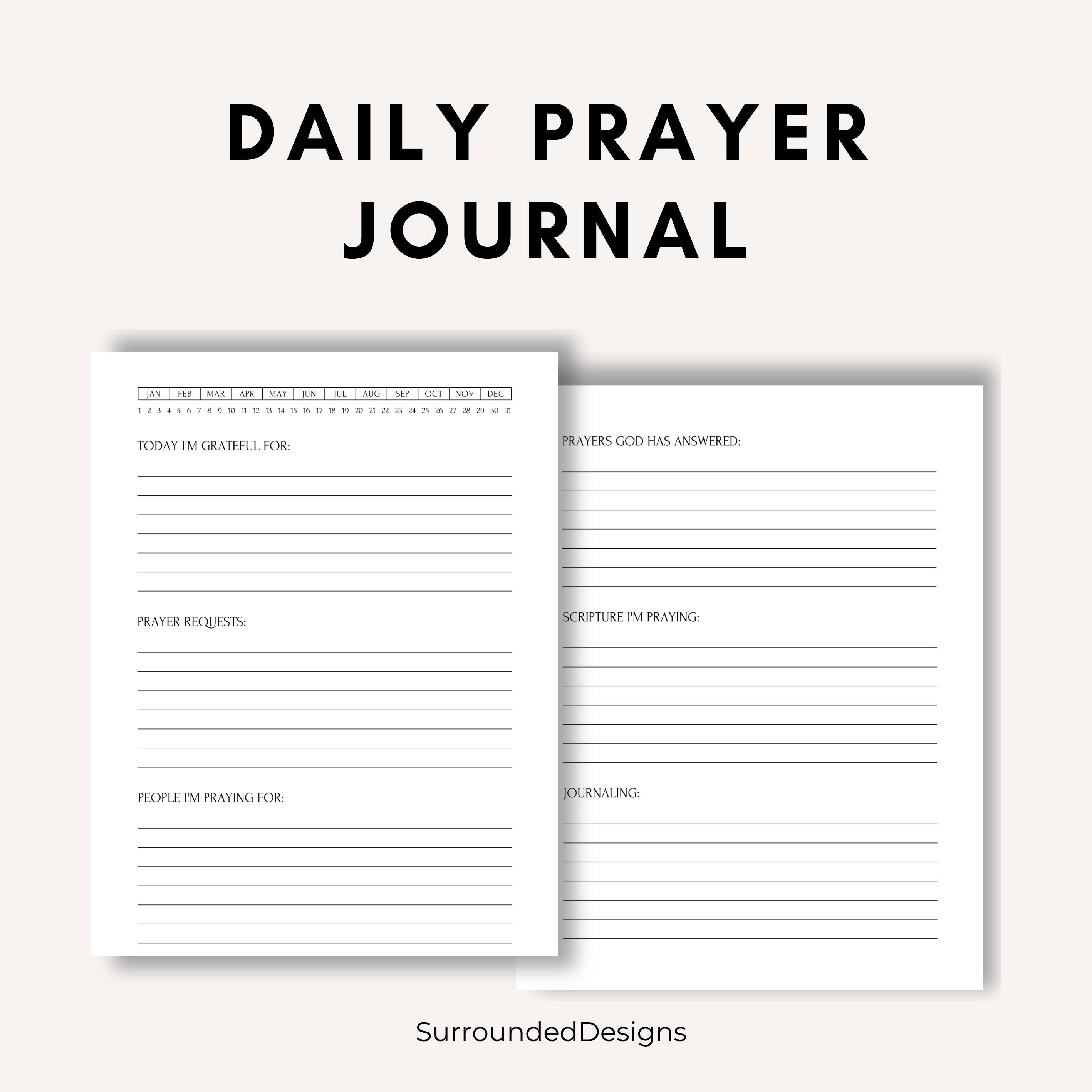 Daily Prayer Journaling Sheets | Printable Journaling Sheets for Prayer ...