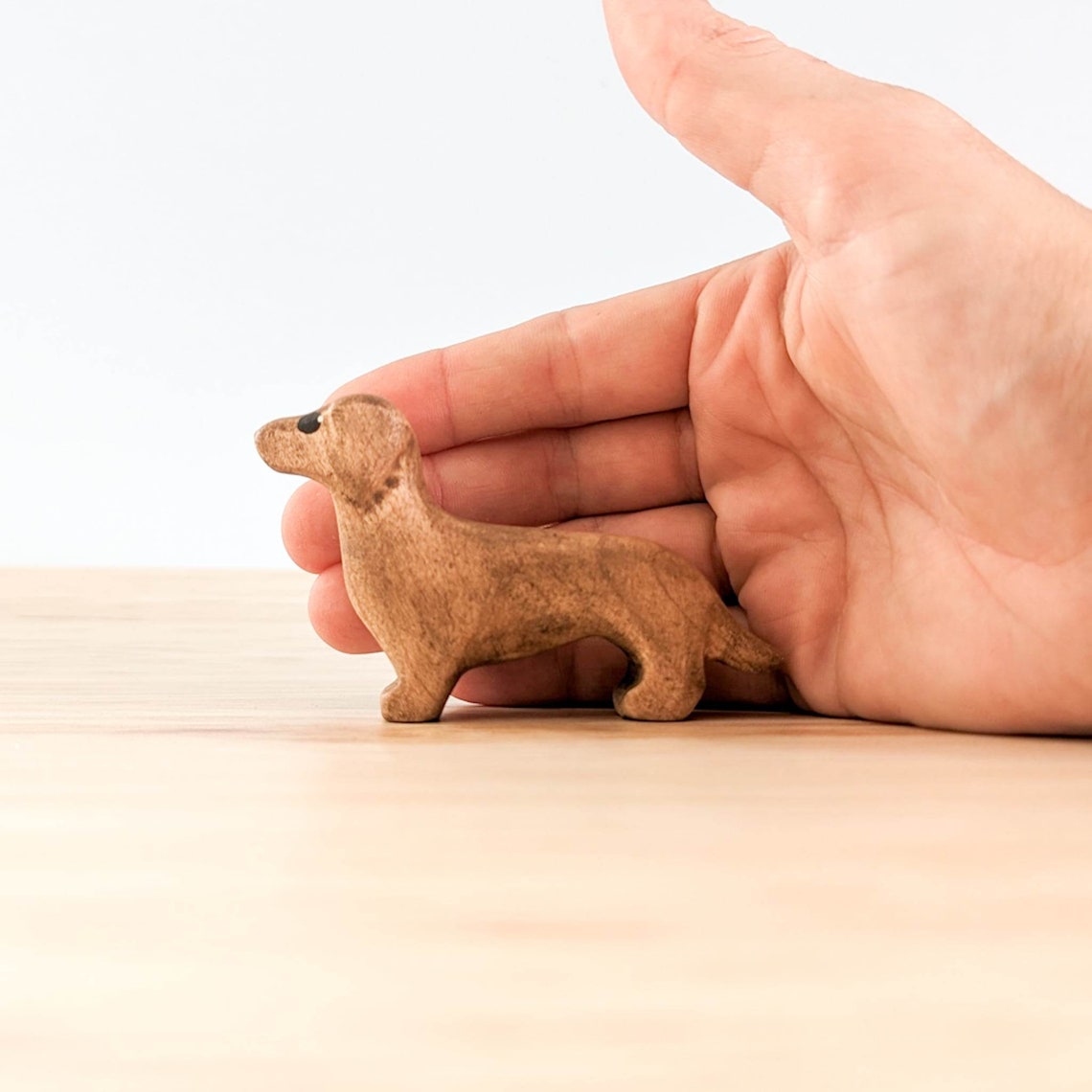 Dachshund Dog Wooden Toy Timber Toys Open-ended Play Handmade Wooden ...