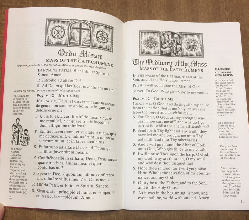 New Latin-english Booklet Missal Catholic Traditional Latin Mass Red ...