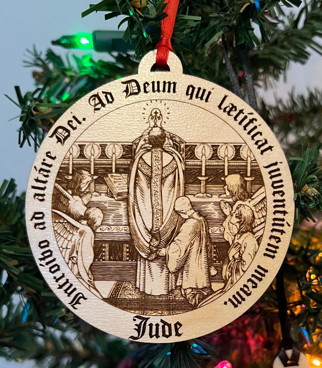 Personalized Altar Boy Ornament Catholic Latin Mass Introibo Ad Altare ...