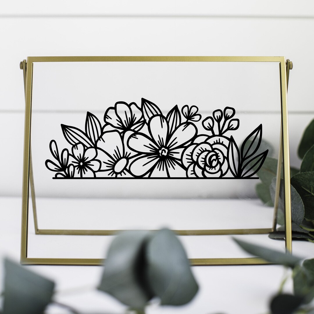 Sticker Flowers Floral Border Stickers Wall Stickers - Etsy