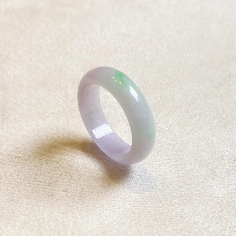 US7.5 Burmese Grade A Natural Purple Jade Ring, Handcrafted, Minimalist ...