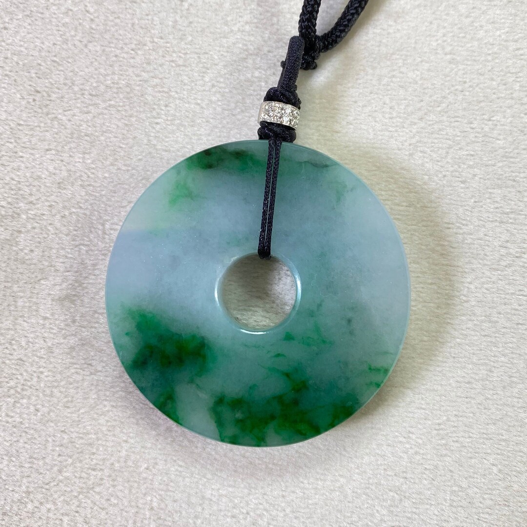 Big Jade Disc Necklace Energy Healing Jade Pendant Genuine - Etsy