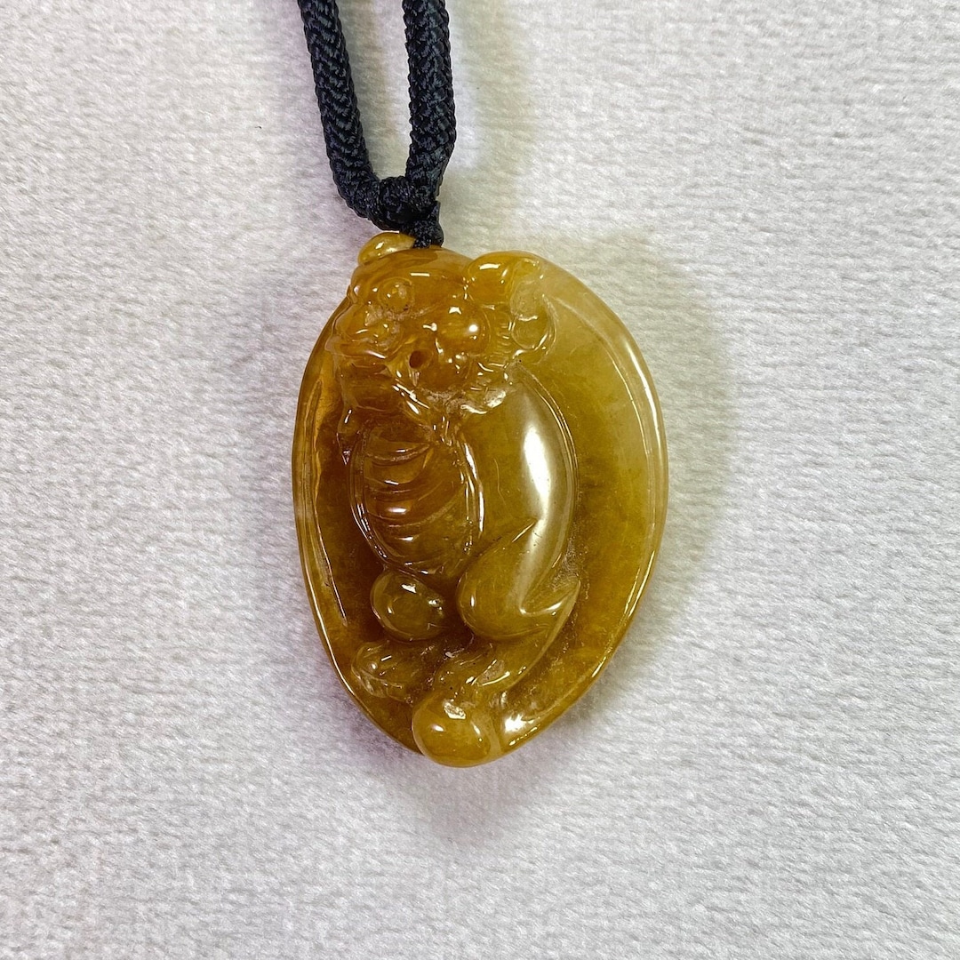 Natural Grade A Carved Orange Jade, Gemstone Carved Jewelry, Daily Wear ...