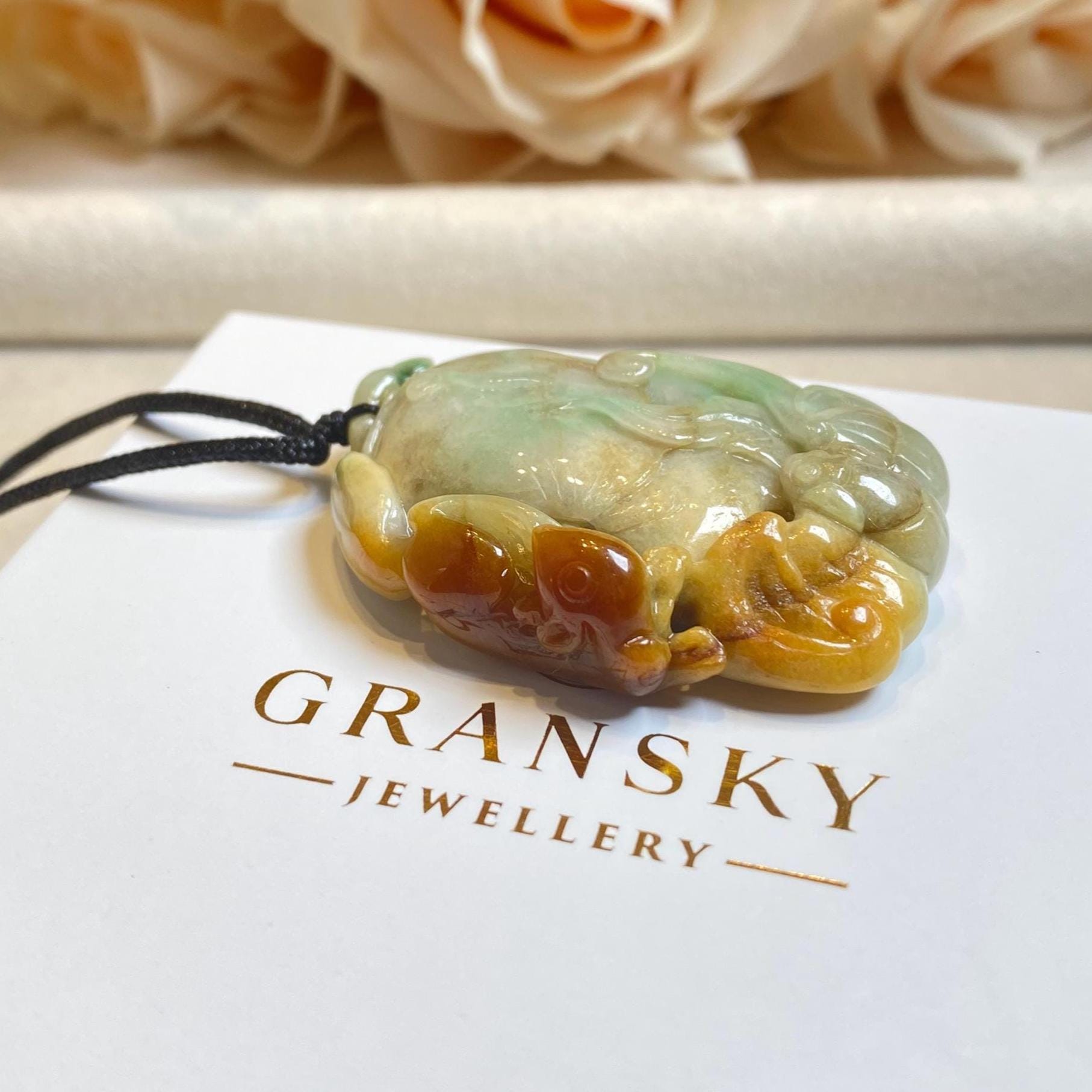 Green Carved Jade Pendant, Genuine Type A Jadeite, Natural Jade ...