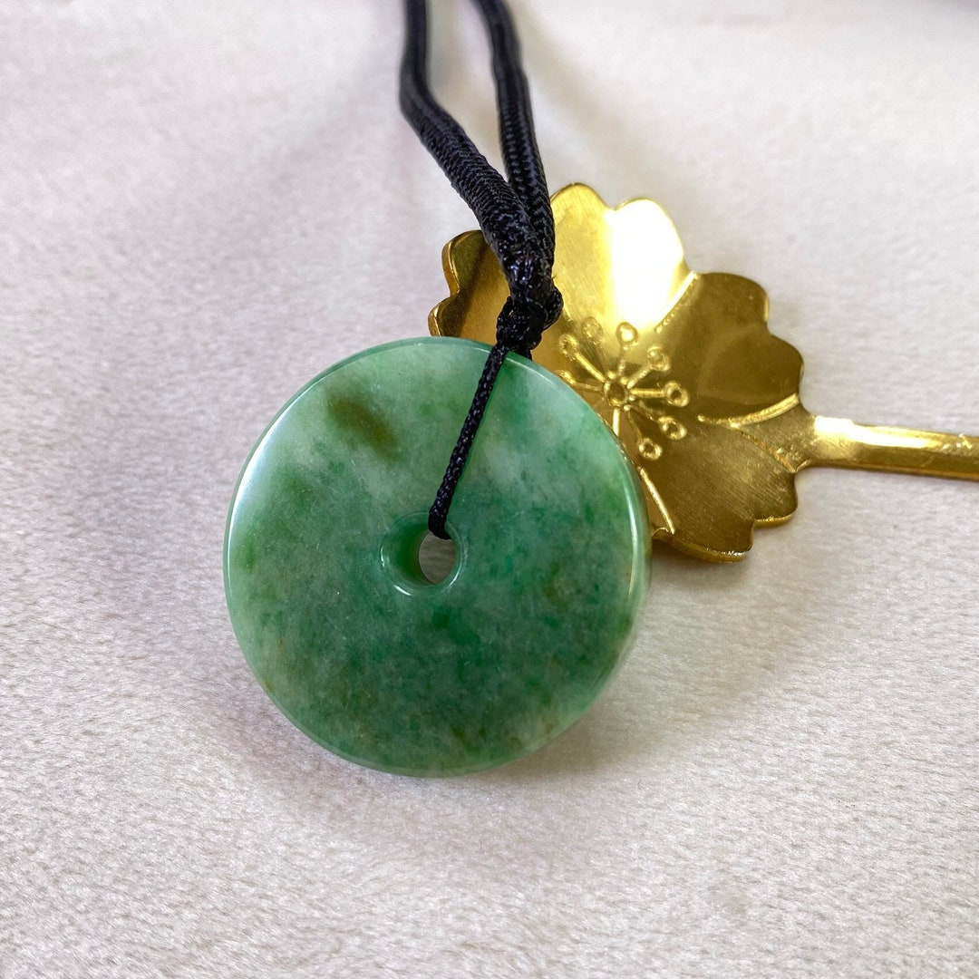 Lovely Jade Disc Necklace, Energy Healing Jade Pendant, Genuine Jade ...