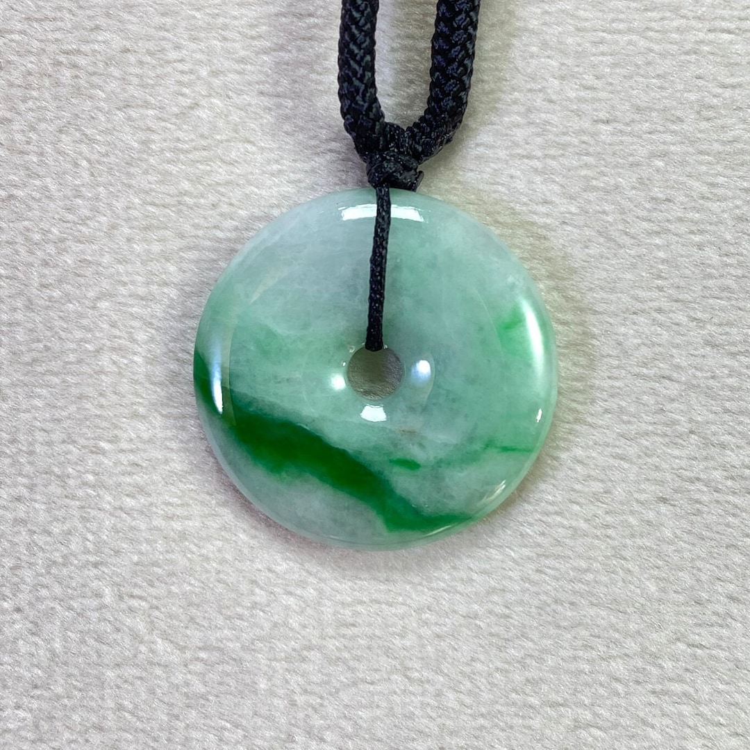 Round Jade Pendant, Jade Jewelry, Natural Genuine Jade Gemstone, Peace ...