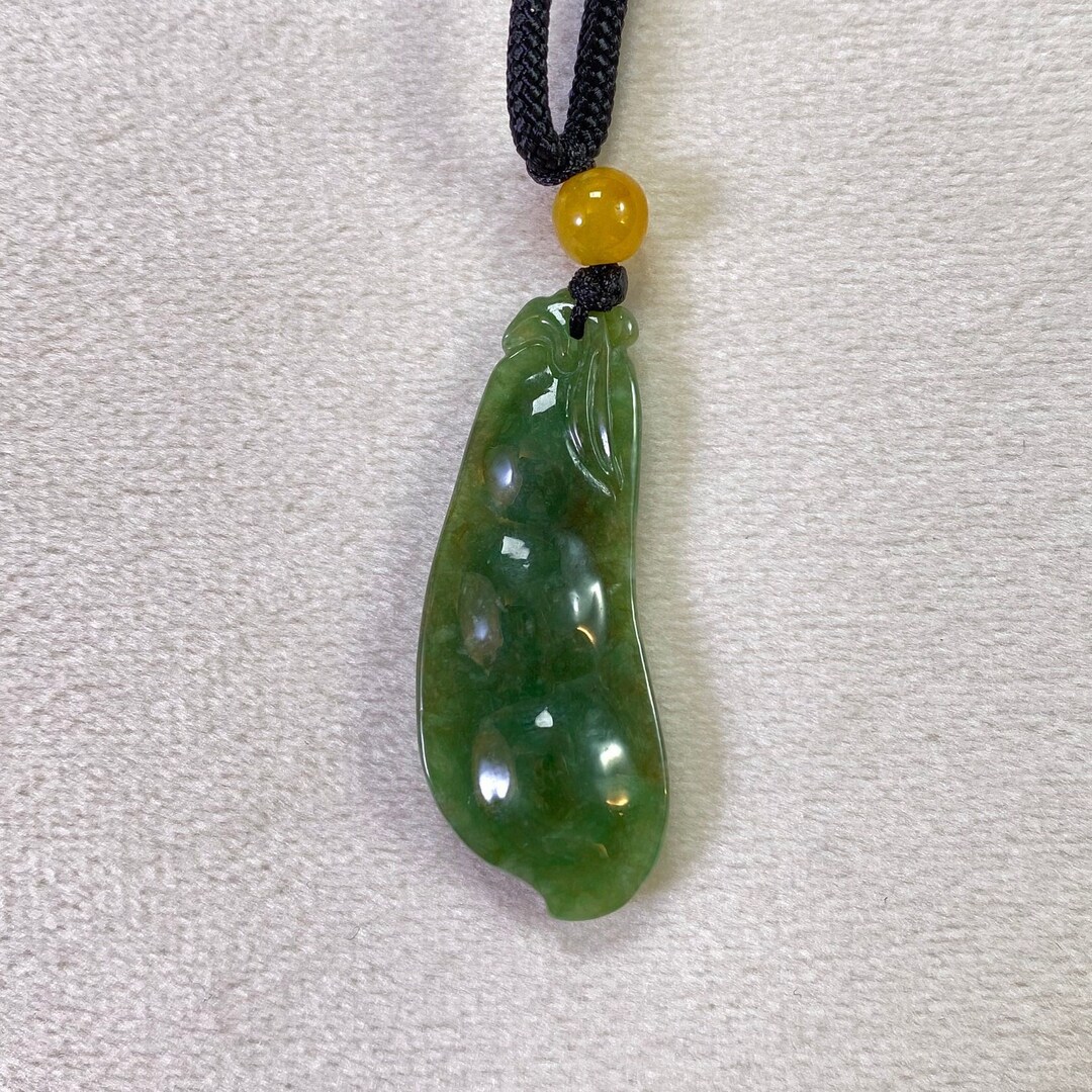 Jade Peapod Pendant | Genuine Burmese Jade | 3 Peas in a Pod | Peapod ...