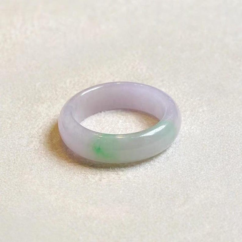 US7.5 Burmese Grade A Natural Purple Jade Ring, Handcrafted, Minimalist ...