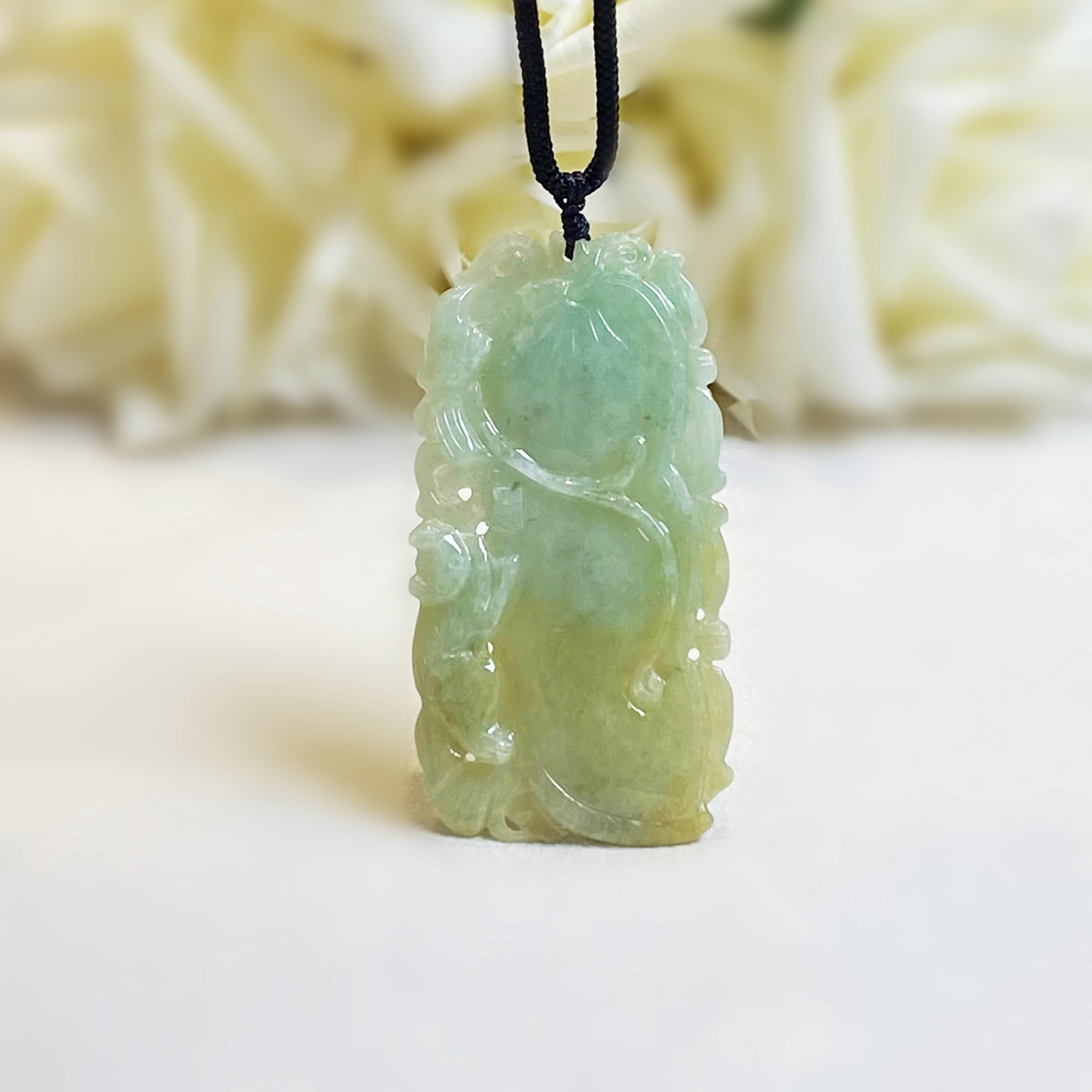 Jade Pendant, Green Jade Necklace, Jade Necklace, Green Gem Jewelry ...