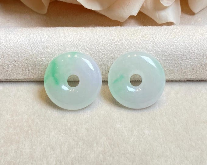Pair of Green Jade Donuts, Genuine Type A Jadeite, Loose Gemstone ...