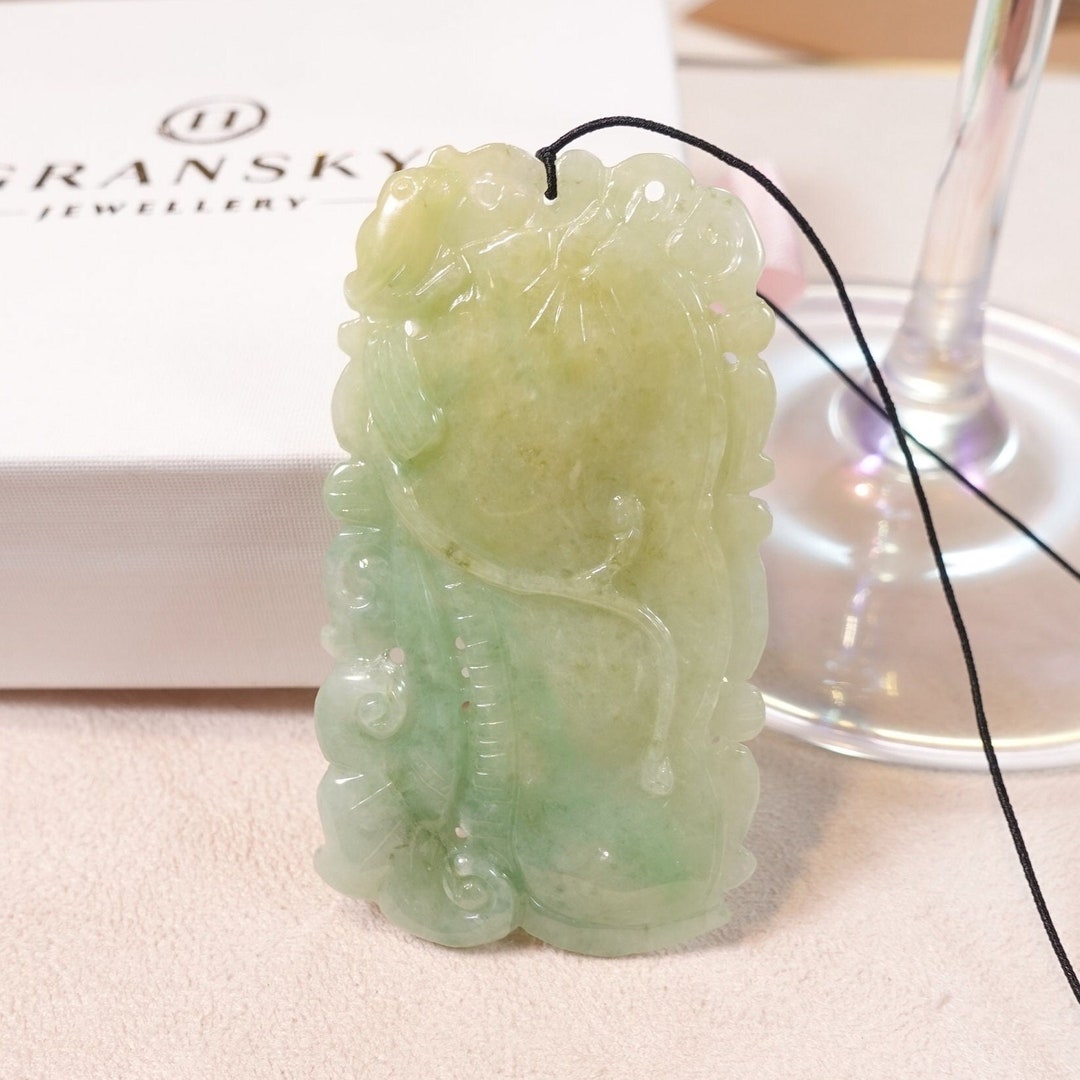 Jade Pendant, Green Jade Necklace, Jade Necklace, Green Gem Jewelry ...