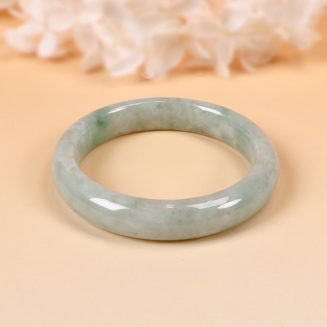 56mm Natural Jadeite Bangle, Round Bangle, Fine Bracelets, Bestow Luck ...