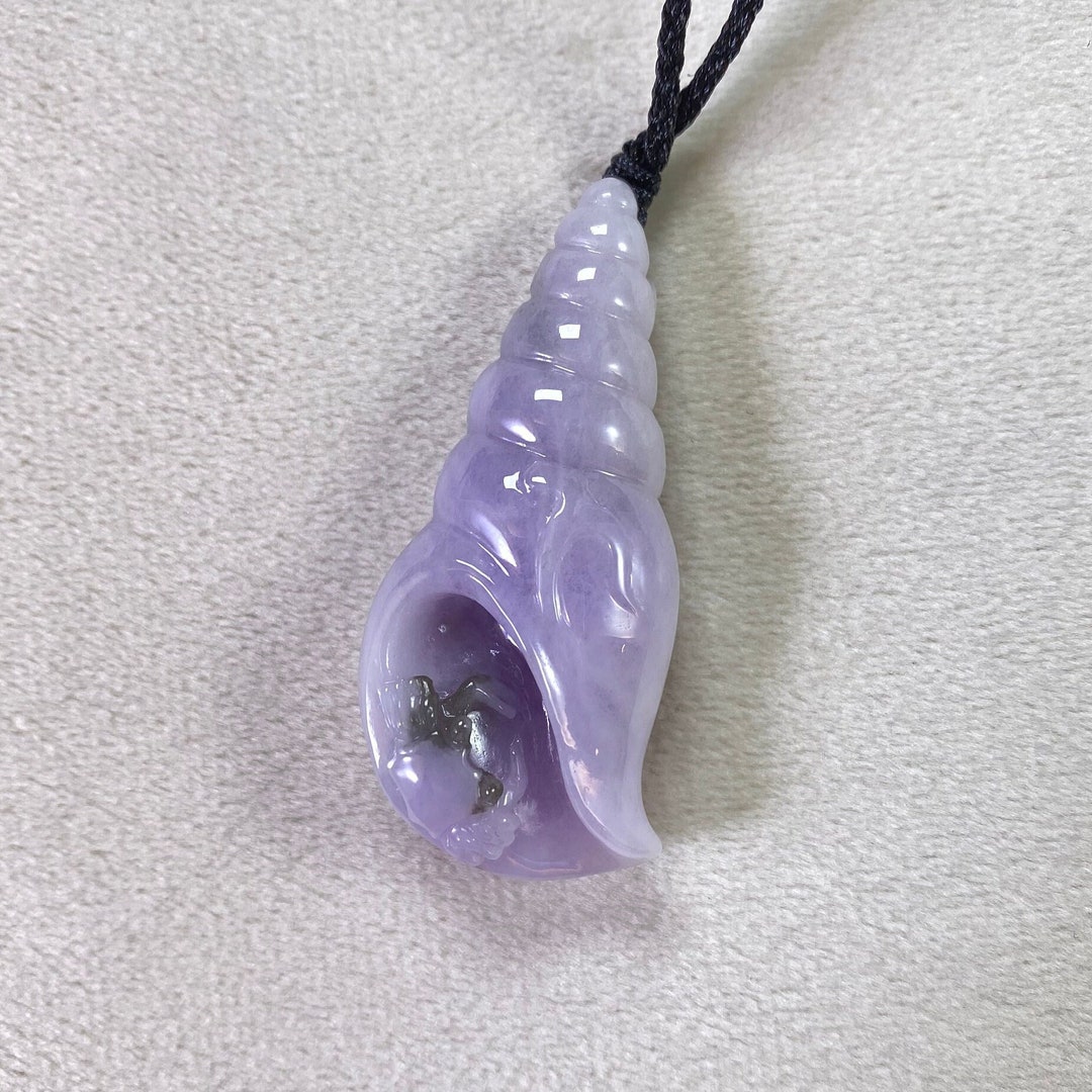 Delicate Sea Shell Jadeite Pendant Cute Small Crab Jade Handmade ...