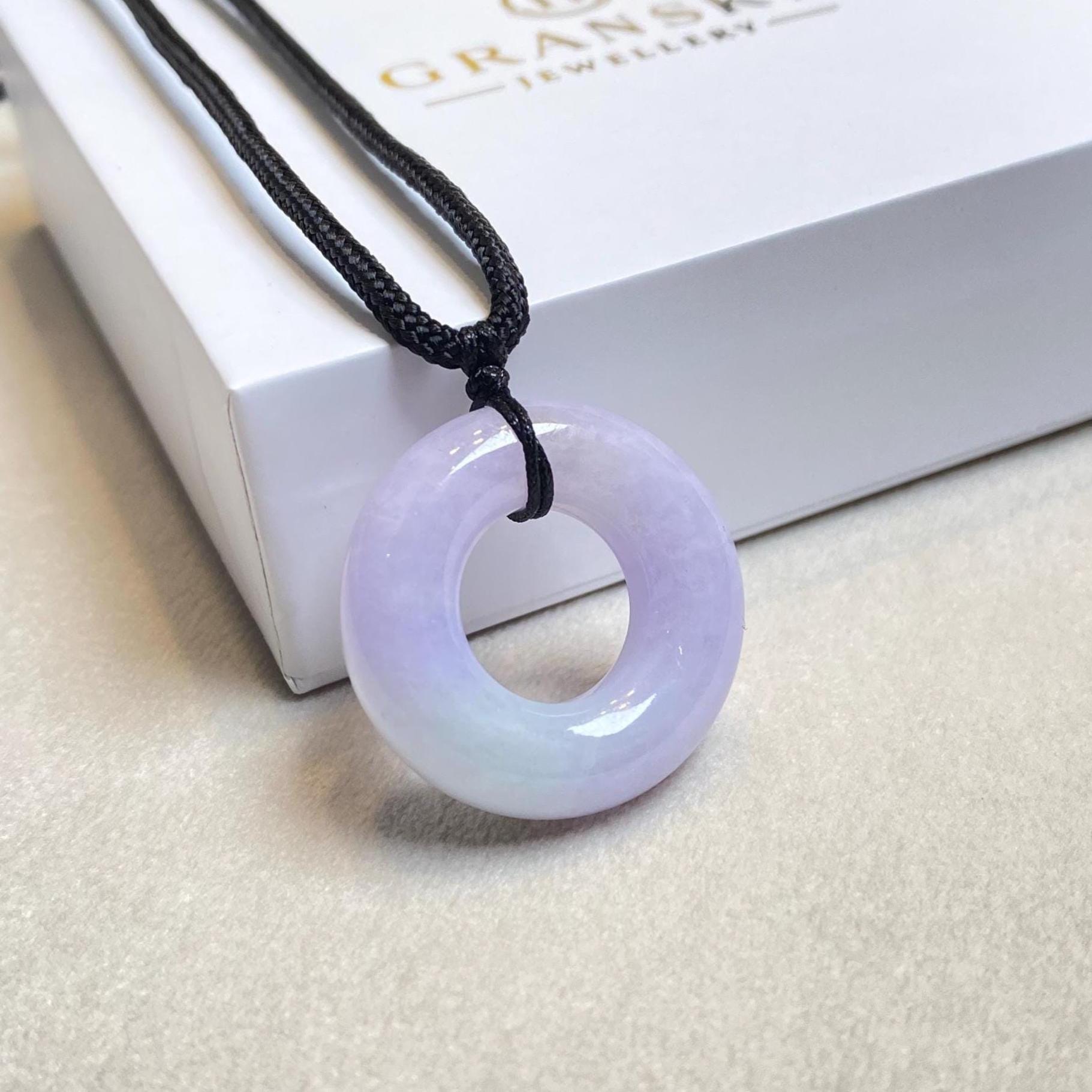 Lucky Purple Round Jadeite Pendant, Natural Grade A Burmese Jadeite ...