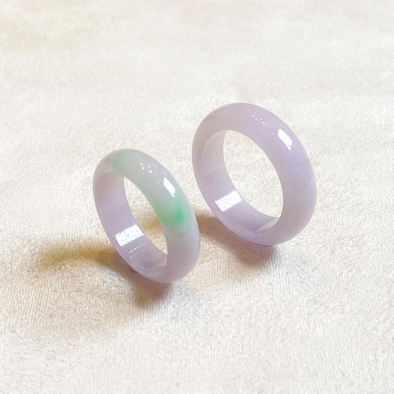 US7.5 Burmese Grade A Natural Purple Jade Ring, Handcrafted, Minimalist ...