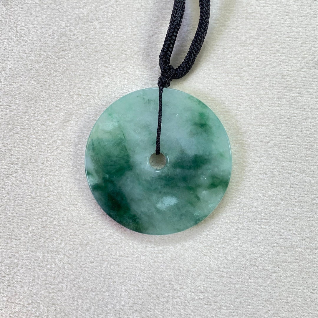 Big Jade Disc Necklace, Energy Healing Jade Pendant, Genuine Jade ...