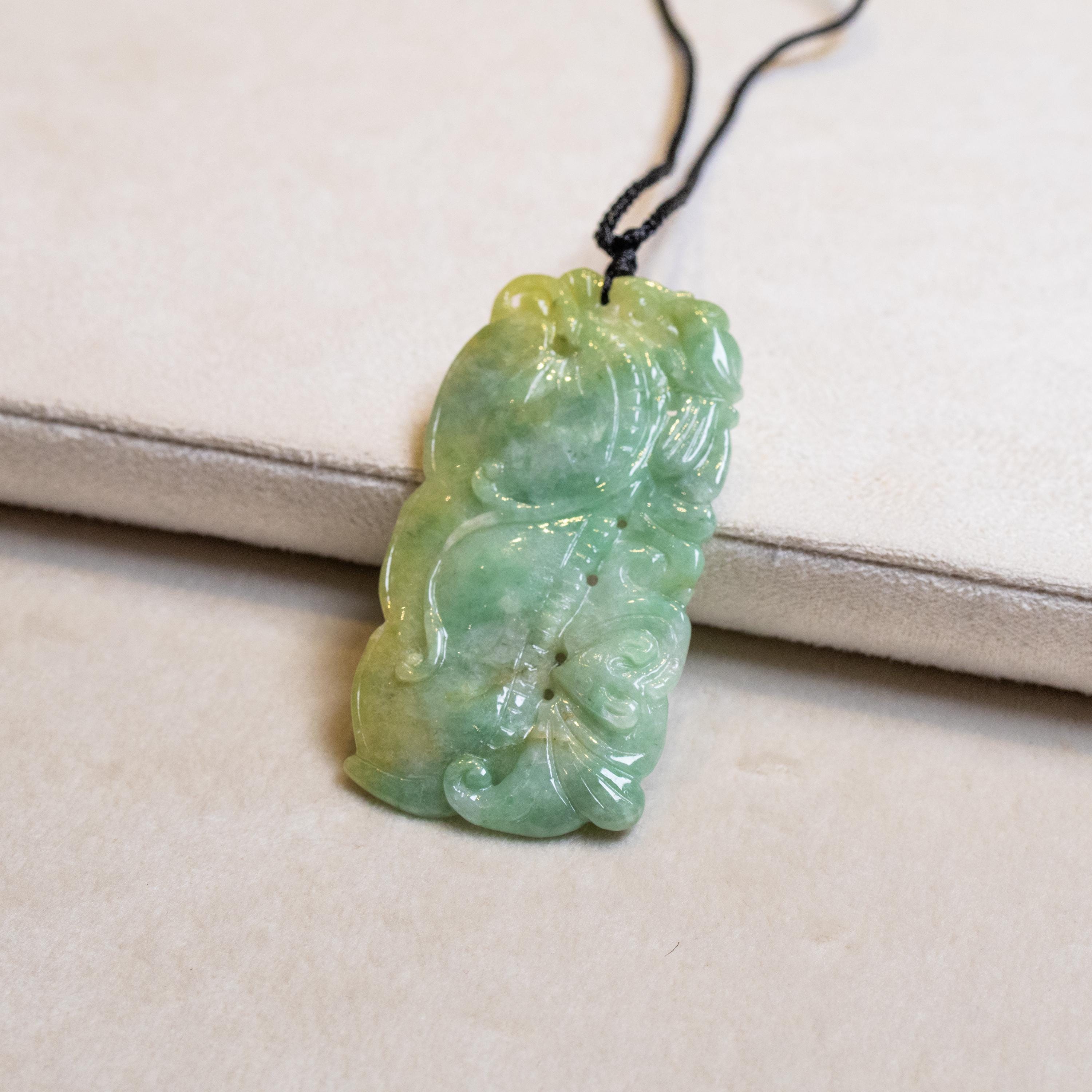 Jade Pendant, Green Jade Necklace, Jade Necklace, Green Gem Jewelry ...