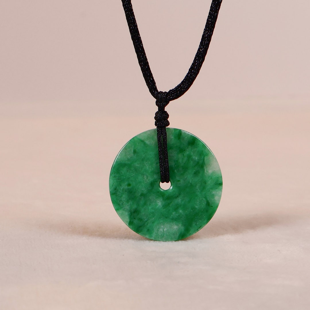 Natural Jade Pendant, Men's Jade Pendant, Peace Jade Disc Pendant ...