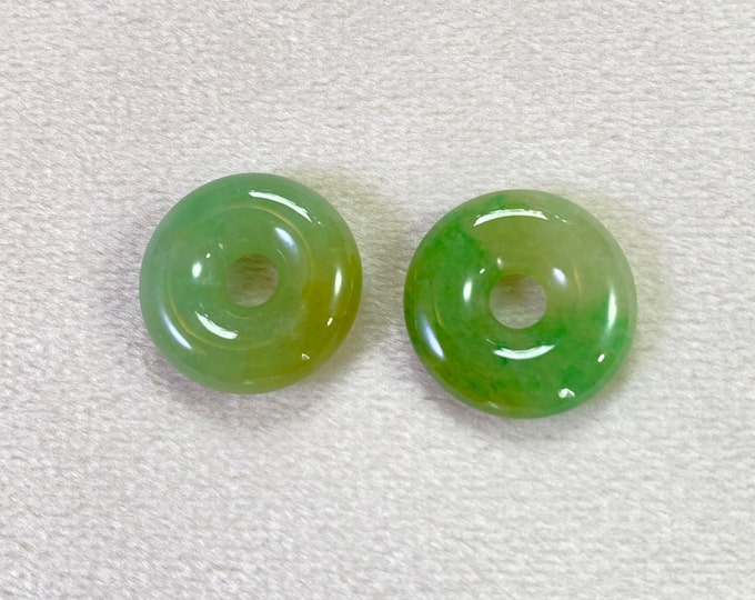 Loose Jade Beads, A Pair of Exquisite Donut Jade, Genuine Type A Jade ...