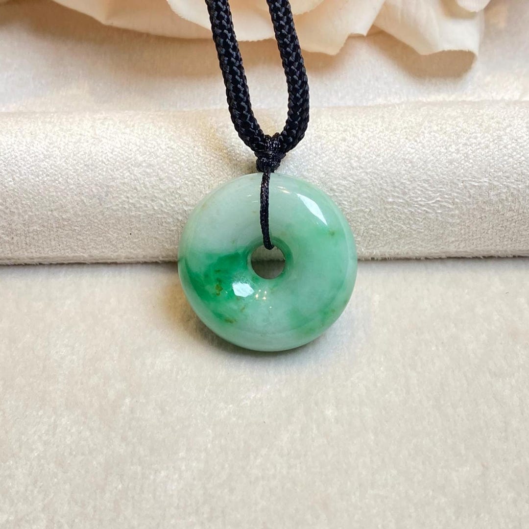 Natural Grade A Burmese Donut Jadeite Jade, Lucky Green Jade Pendant ...