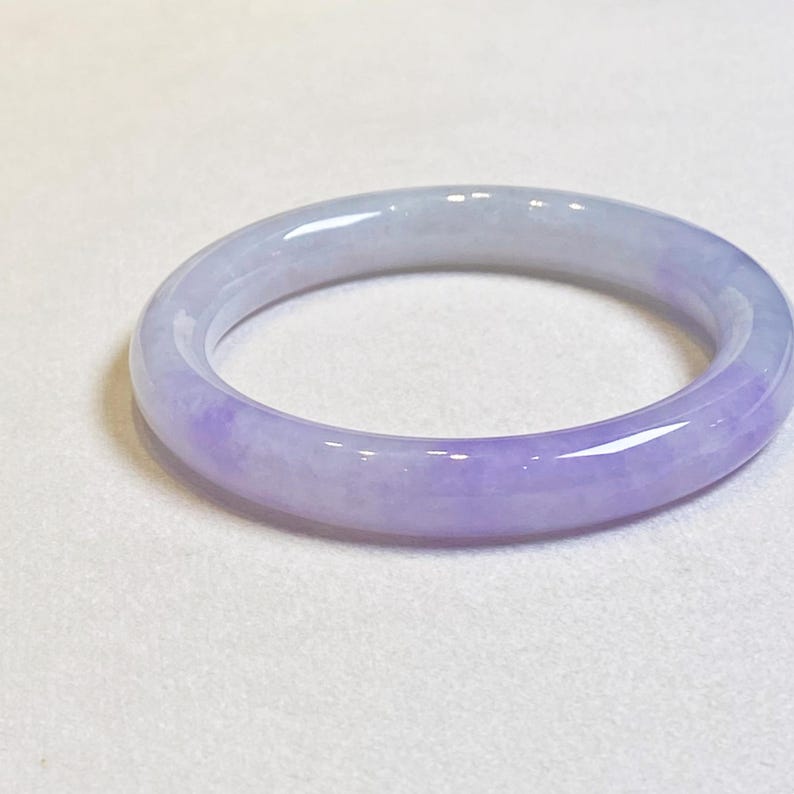 54.5 Mm Intense Lavender Jadeite Bangle - Certified Type A Burmese Jade ...