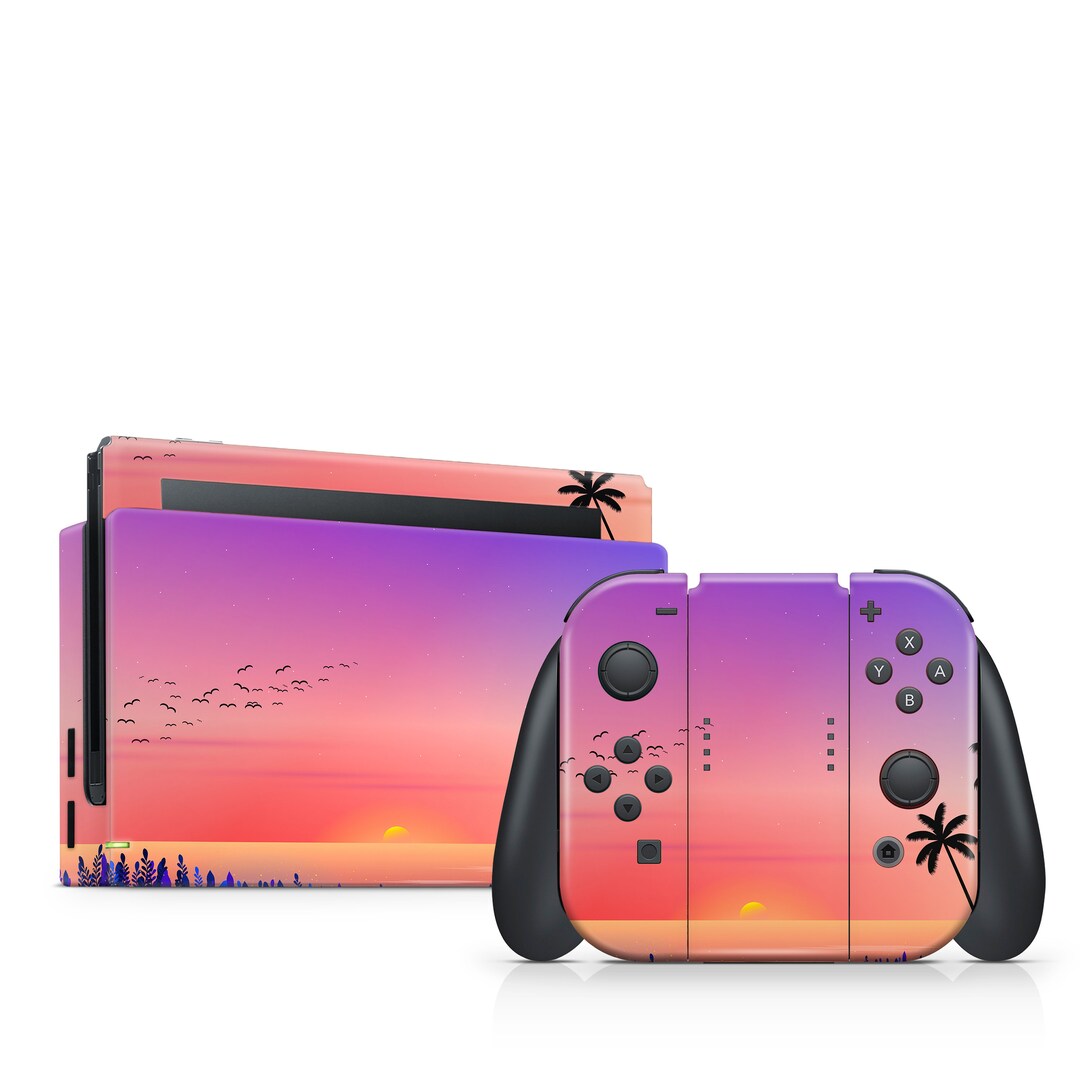 Pink Sunset Skin for Nintendo Switch Horizon Ocean Palm Birds - Etsy