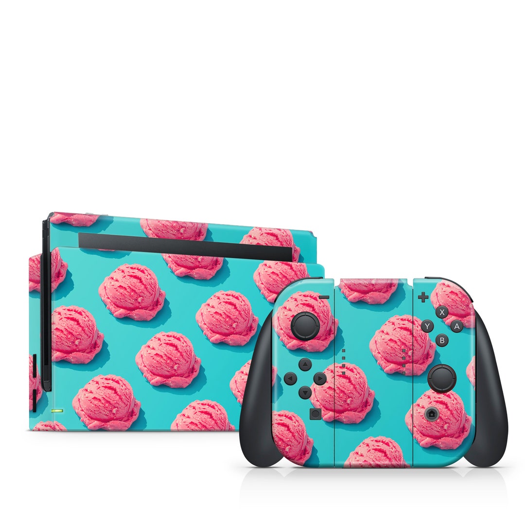 Pink Ice Cream Skin for the Nintendo Switch Blue Background - Etsy