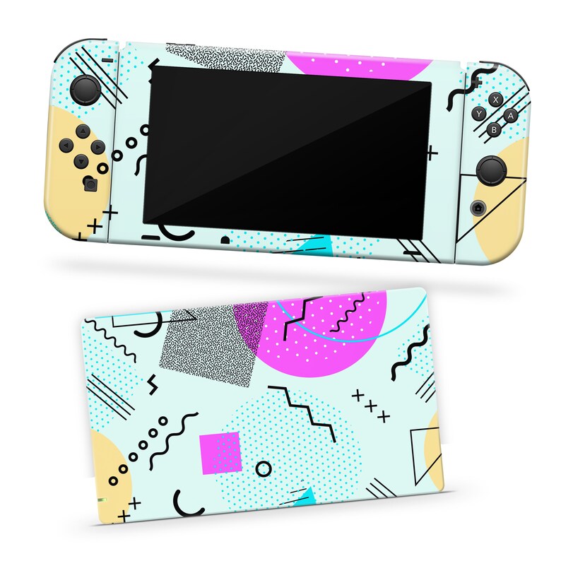 Blue Violet Geometry Switch Skins Trendy Nintendo Square | Etsy