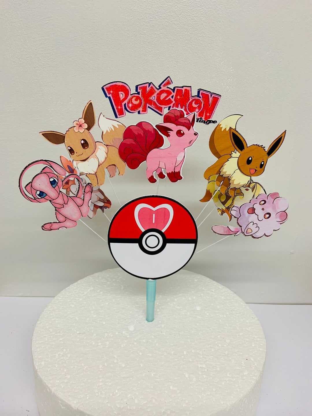 Pokemon Pink Birthday Cake Topper in Pick (unofficial) - Etsy