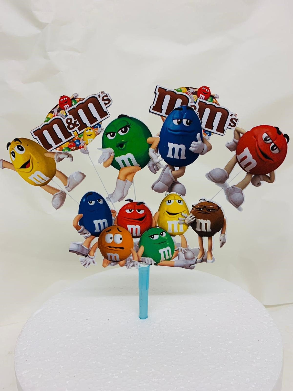 M&m's Birthday Cake Topper in Pick - Etsy